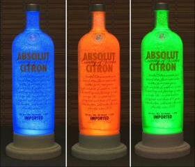 Absolut Citron Vodka Color Changing Led Bottle Lamp Remote Control Bar ...