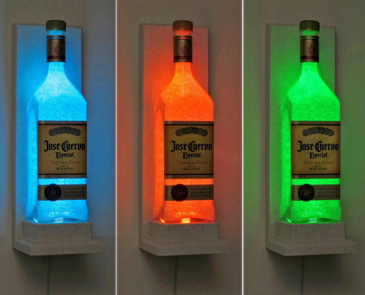 Jose Cuervo Wall Mount Sconce Color Changing Remote LED Bottle Lamp Bar ...