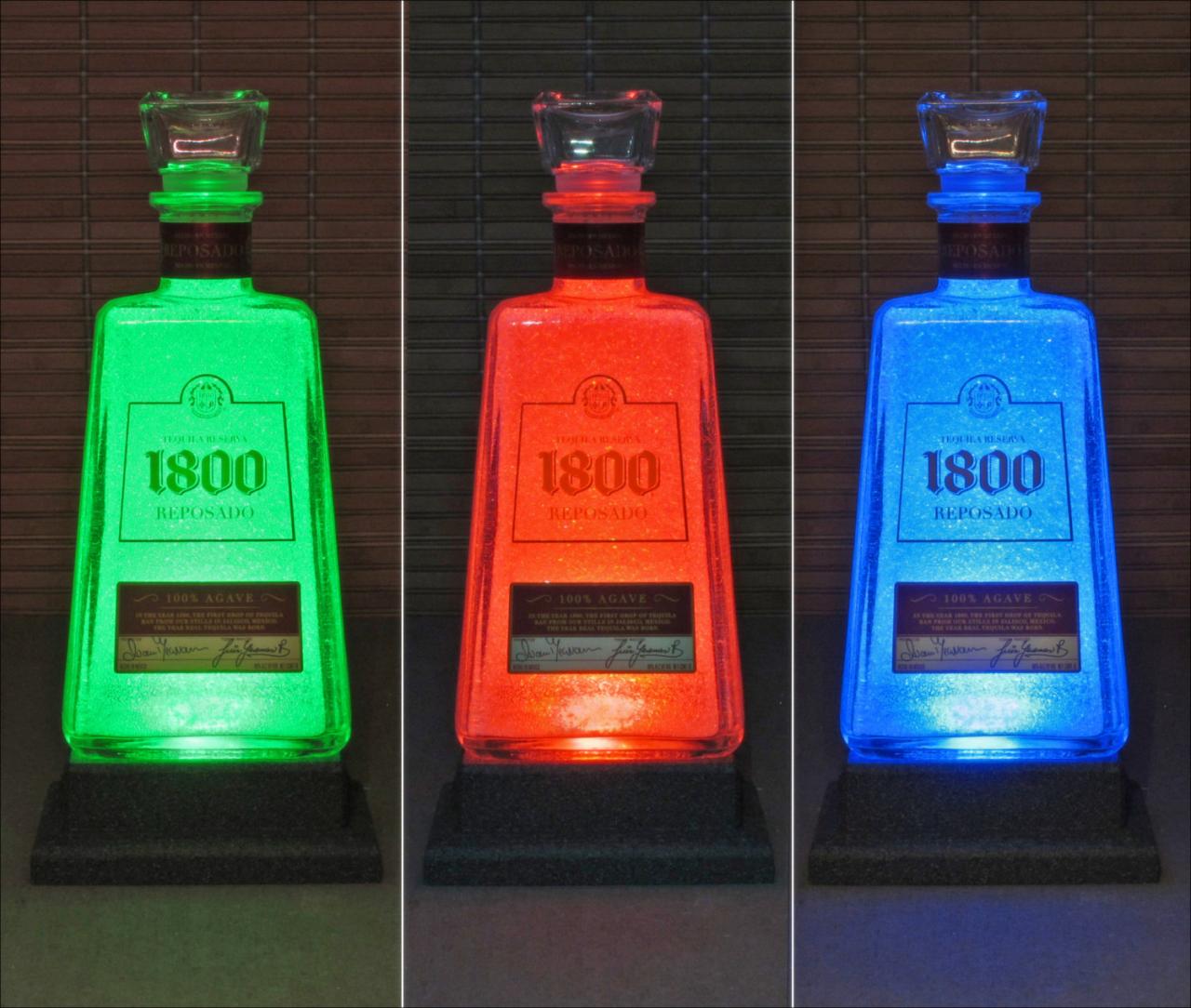 1800 Tequila Color Changing Bottle Lamp Bar Light LED Remote Controlled ...
