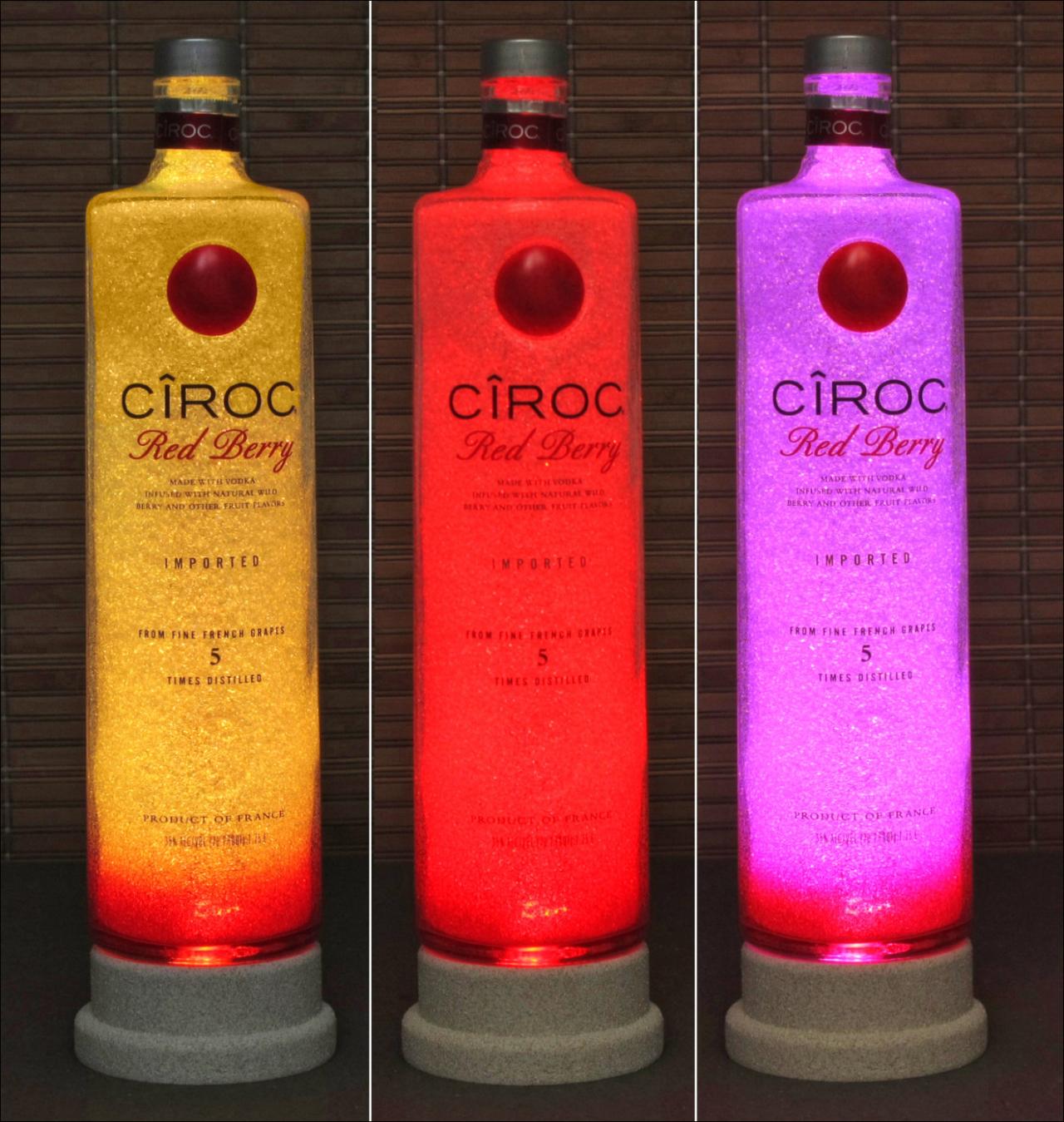 Ciroc Red Berry French Vodka Big 1.75 Liter Remote Led Color Change ...
