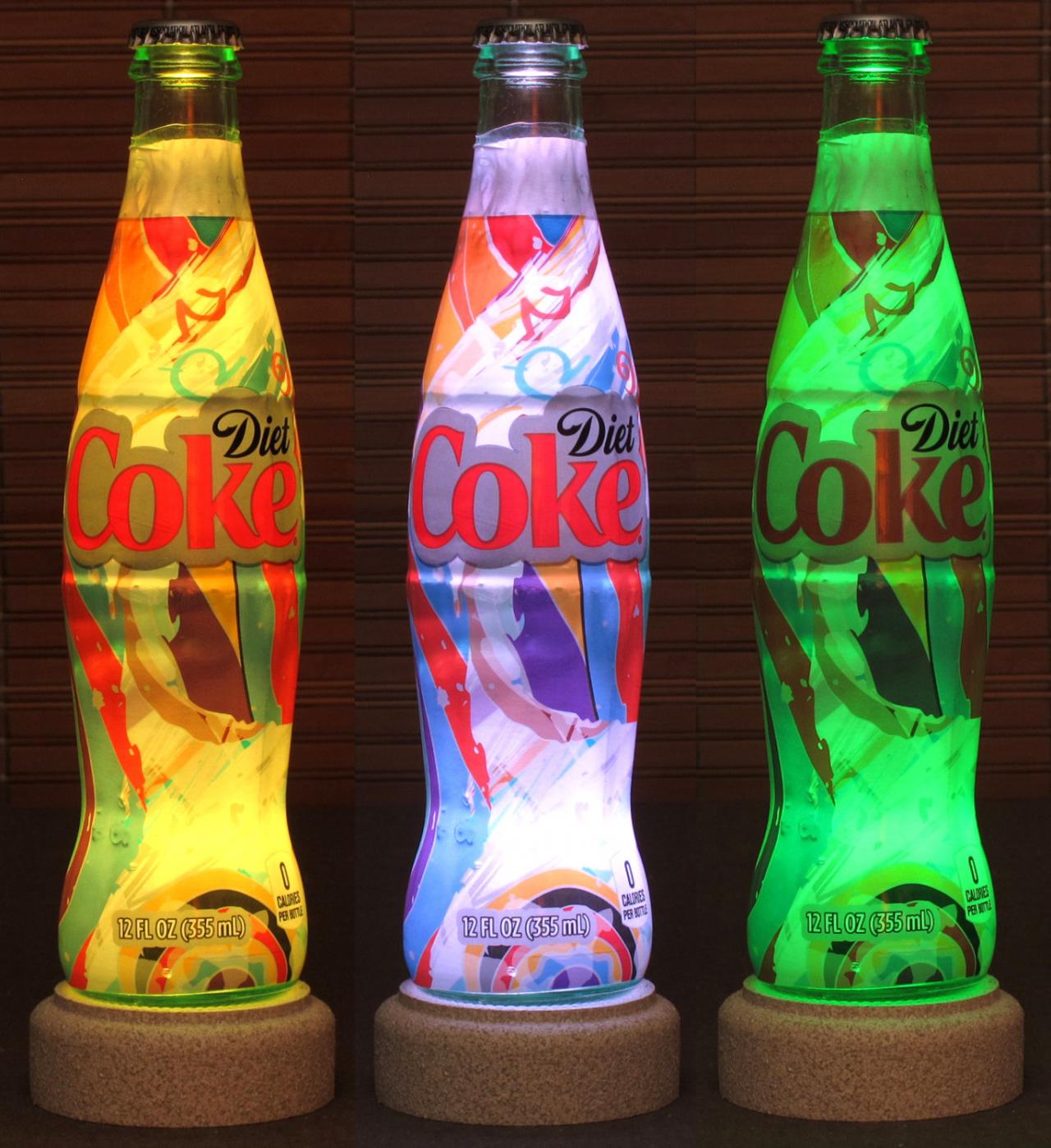 Coke Coca Cola Soda 12 Oz Rgb Led Remote Control Color Changing Bottle ...