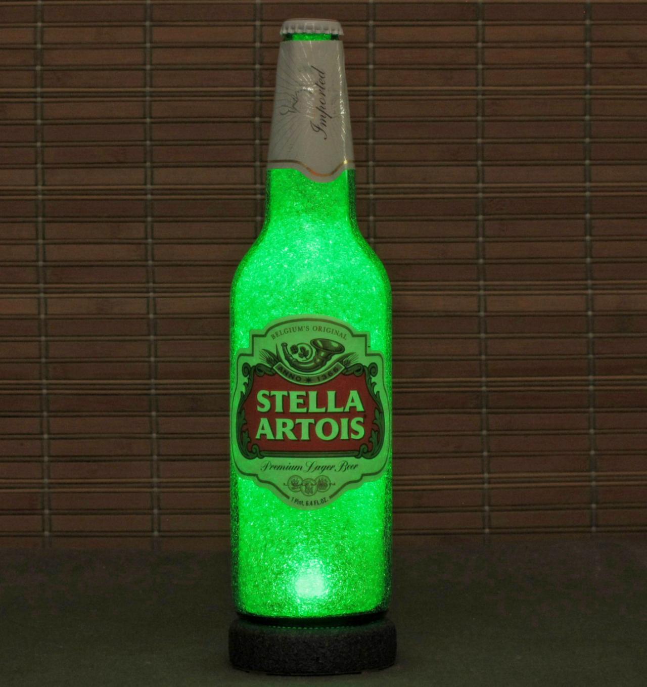 Stella Artois Led Beer Bottle Lamp Big 24oz Bar Light Man Cave Belgium ...