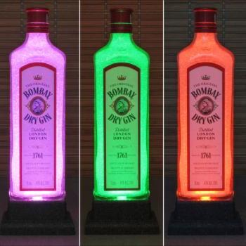 Bombay London Gin Color Changing Led Remote Controlled Bottle Lamp ...