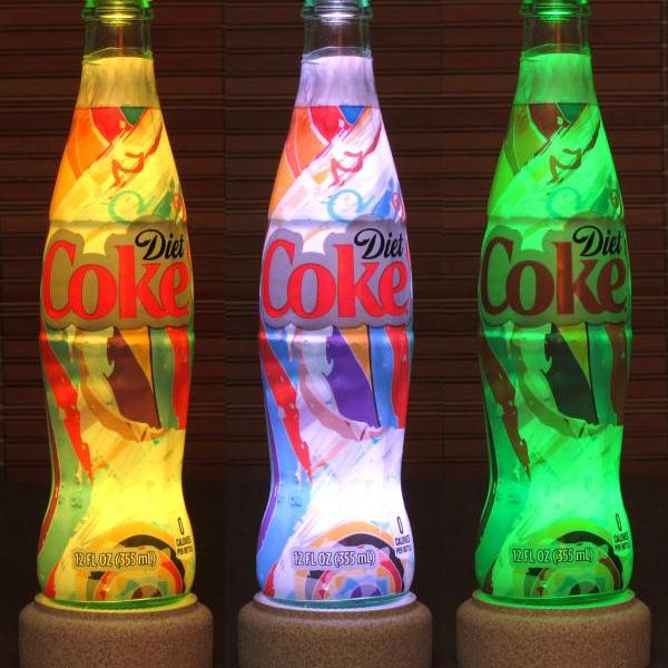 Coke Coca Cola Soda 12 Oz Rgb Led Remote Control Color Changing Bottle ...
