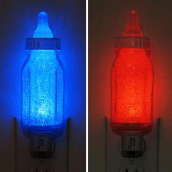 Infant Baby Bottle Blue Or Red Night Light-lamp Boy Girl Led-nursery ...