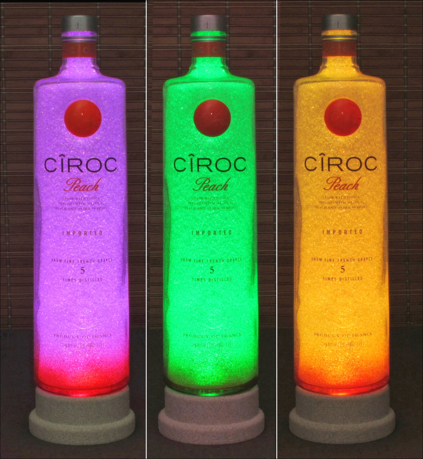 Ciroc Peach French Vodka Big 1.75 Liter Remote Led Color Change Bottle ...