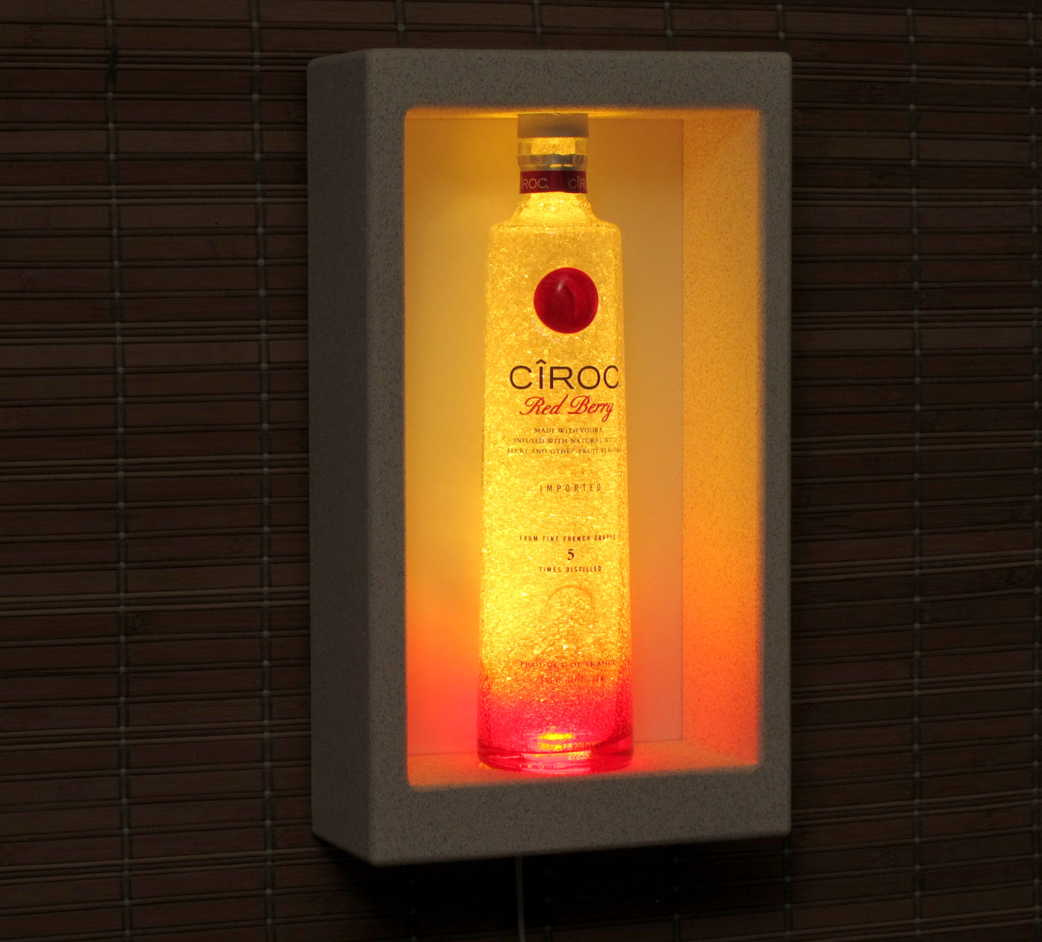 Ciroc Red Berry Vodka Shadowbox Wall Mount Or Tabletop Color Changing ...