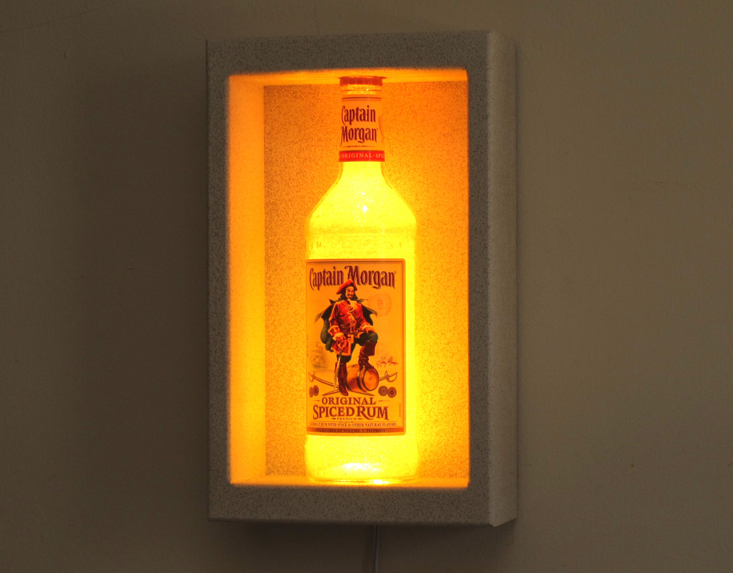 Captain Morgan Spiced Rum Shadowbox Sconce Color Changing Liquor Bottle ...