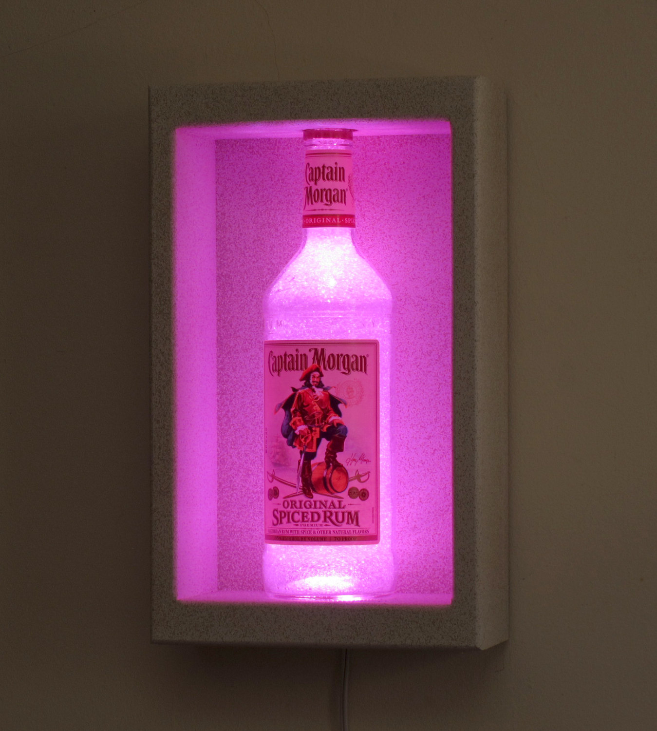 Captain Morgan Spiced Rum Shadowbox Sconce Color Changing Liquor Bottle ...