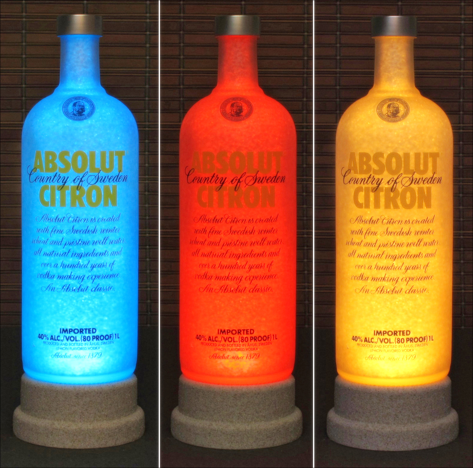 Absolut Citron Vodka Color Changing Led Remote Controlled Bar Light ...